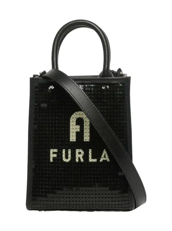 Furla Logo Shoulder Bag - Black