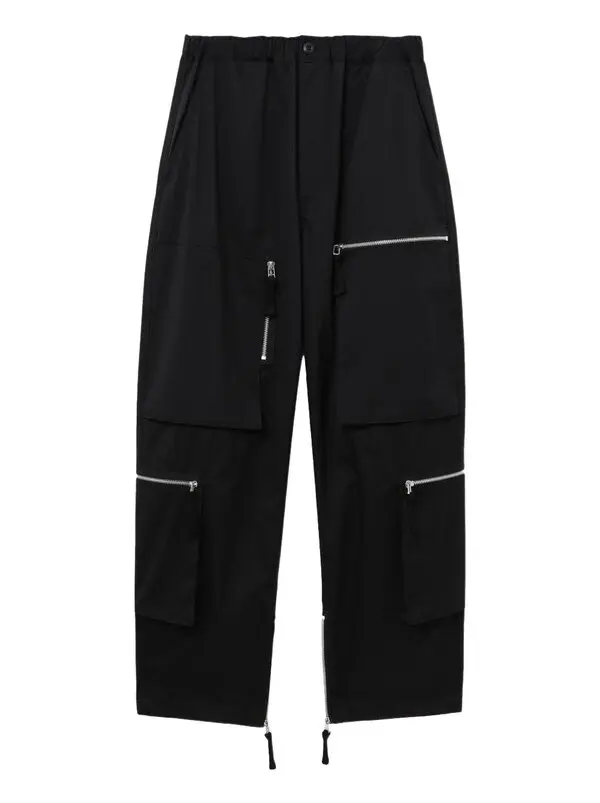 Comme Des Garçons Elasticated Waistband Cargo Trousers - Black