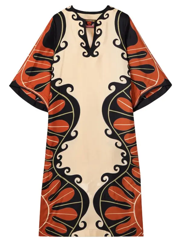 La DoubleJ Printed Kaftan Dress - Cream