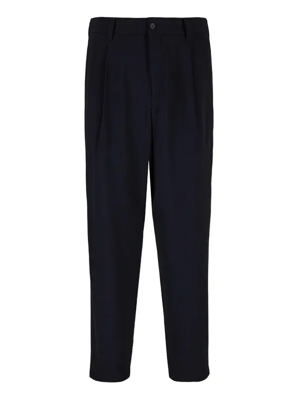 Giorgio Armani Single-pleat Tapered Leg Trousers - Black