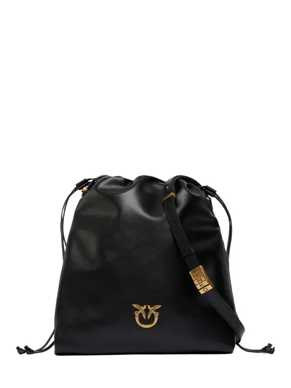 Pinko Drawstring Shoulder Bag - Black