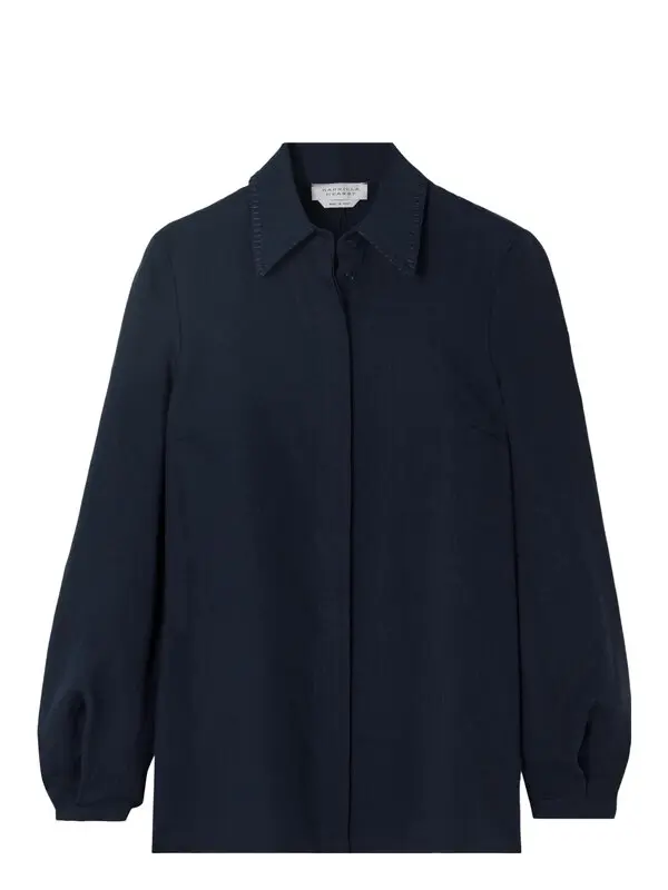 Gabriela Hearst Long Sleeve Shirt - Navy Blue