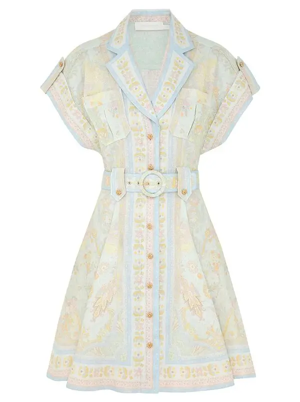 Zimmermann Acacia Mini Shirt Dress - Green