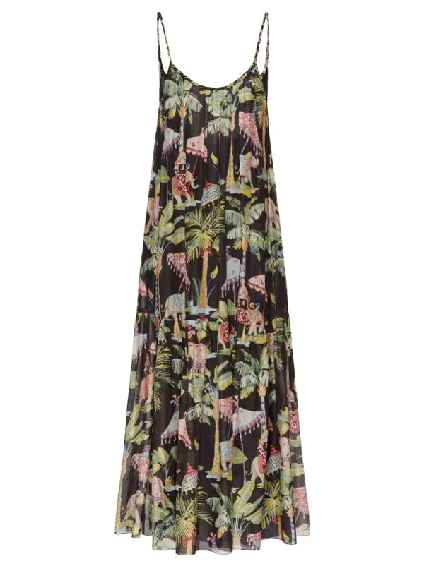 Red Valentino Graphic Printed Maxi Dress - Black