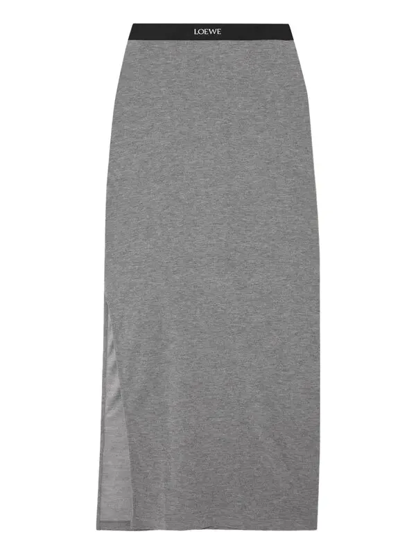 Loewe Side-split Midi Skirt - Grey