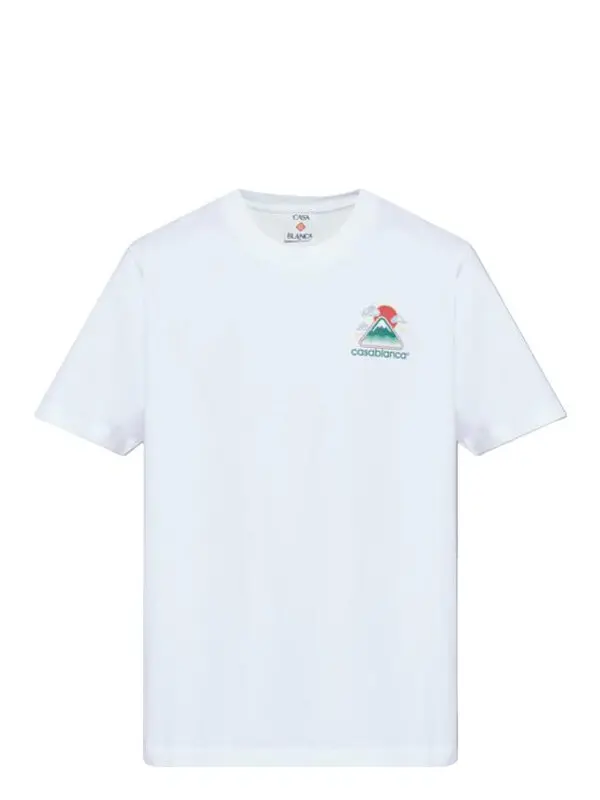 Casablanca Logo Printed Crewneck T-shirt - White