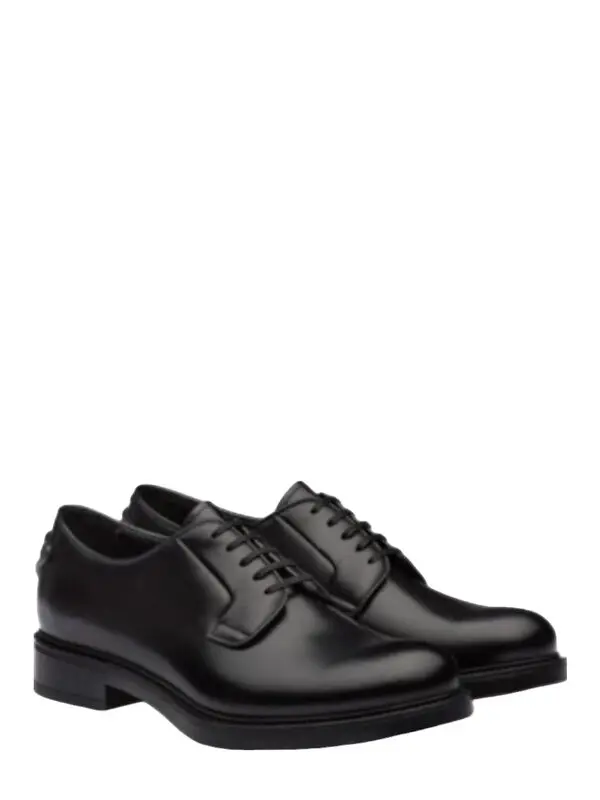 Prada Brushed Leather Lace-ups - Black