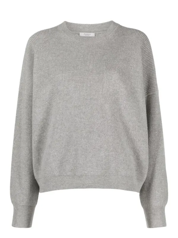 Peserico Crewneck Long Sleeve Jumper - Gray
