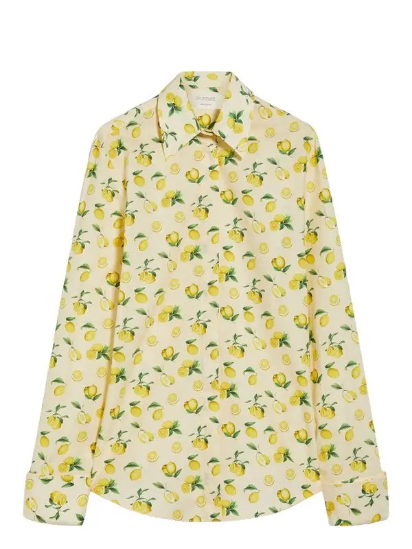 Sportmax Lemon-print Cotton Shirt - Nude