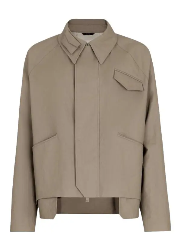 Fendi Cropped Asymmetrical Hem Jacket - Nude