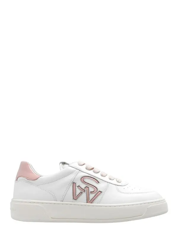 STUART WEITZMAN Lace-up Perforated Sneakers - White