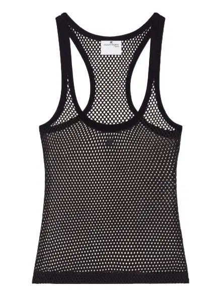 COURREGES Scuba Mesh Racerback Tank Top - Black