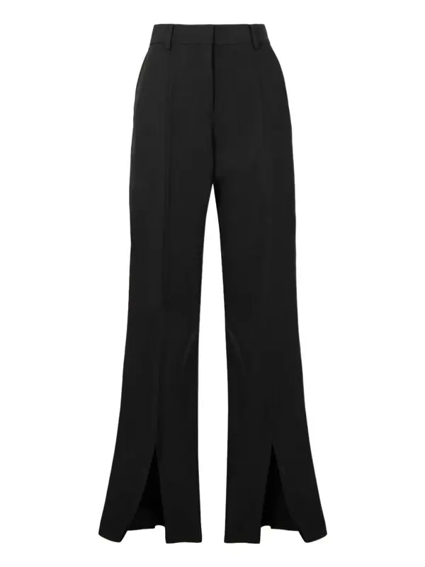 JIL SANDER High-waisted Straight-leg Split Hem Trousers - Black