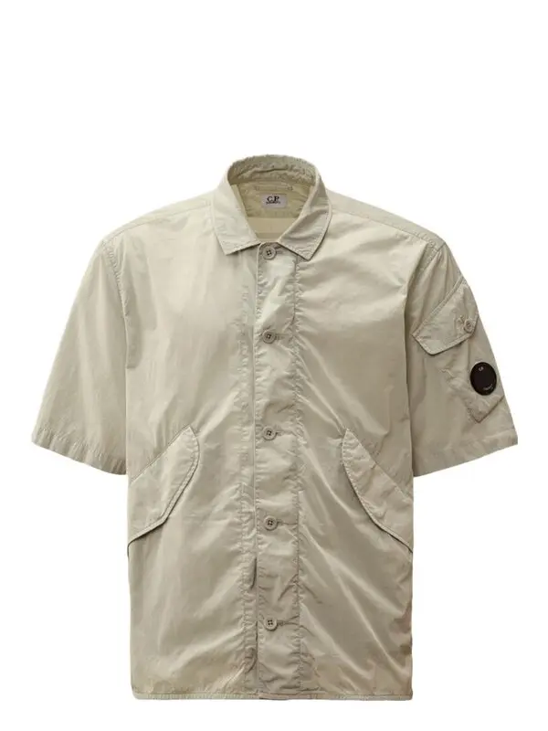 C.P. COMPANY Chrome-r Short Sleeve Overshirt - Grey