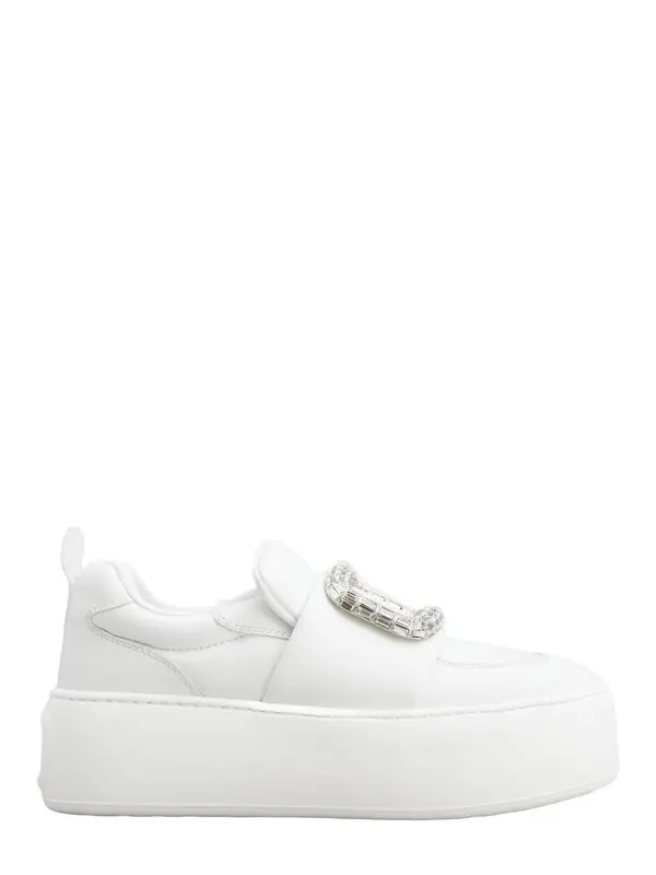 ROGER VIVIER Embellished Buckle Sneakers - White