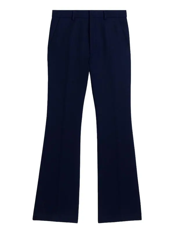 Ami Wool Flared Bootcut Trousers - Black