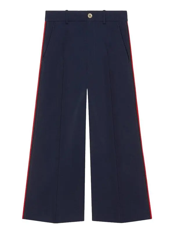 Gucci Striped Wide-leg Culottes - Blue