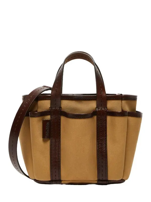 Max Mara Logo Plaque Top Handle Bag - Brown