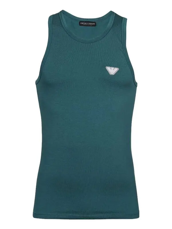 Emporio Armani Sleeveless Vest With Round Neck - Blue