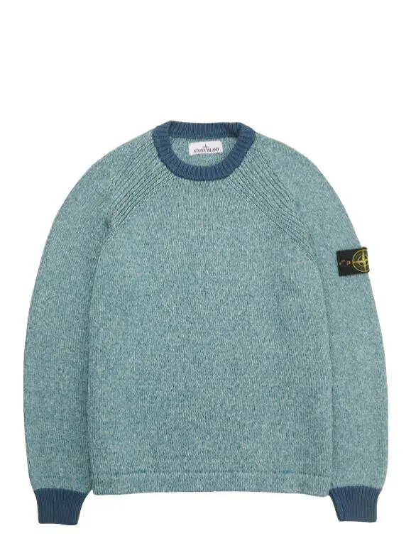 Stone Island Round Neck Long Sleeve Sweater - Air Force Blue