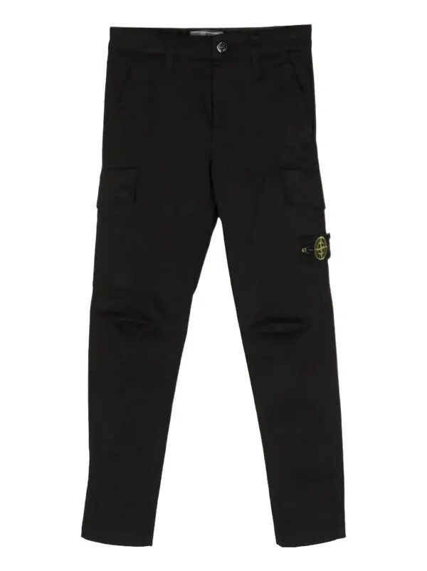 Stone Island Compass Motif Cargo Trousers - Black
