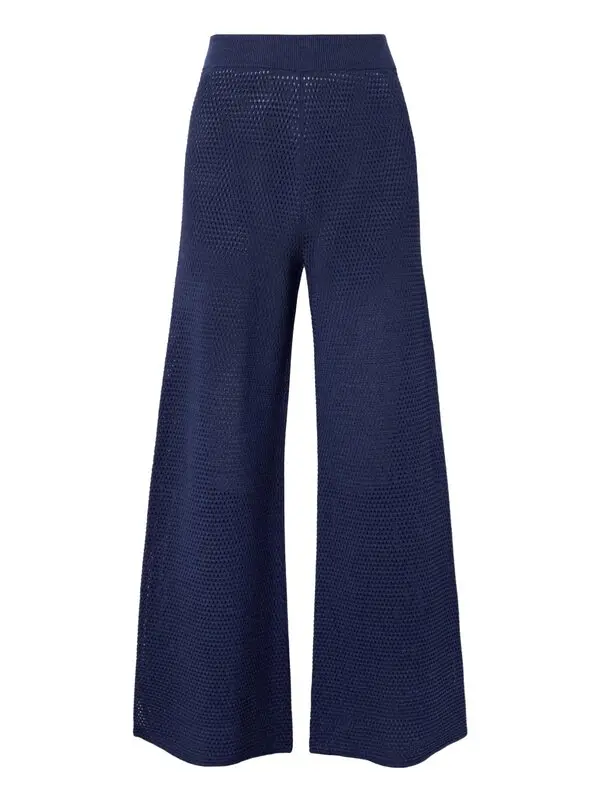 ERES Bayadere Goeland Knitted Wide-leg Pants - Navy Blue
