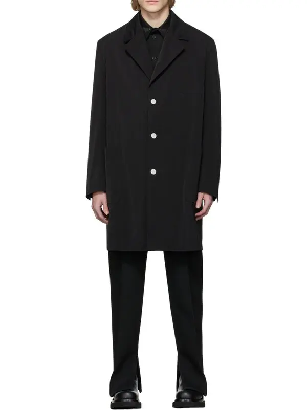Bottega Veneta Wash Effect Elastic Nylon Coat - Black