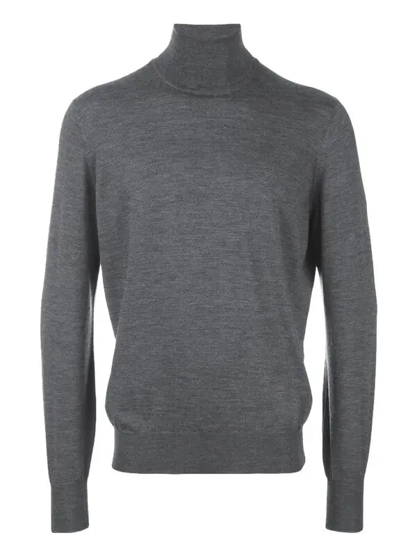 Brunello Cucinelli Long Sleeve Ribbed Turtleneck Jumper - Grey