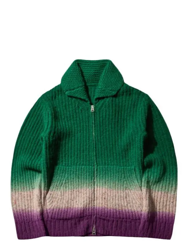 Sacai Garment Dyed Knit Cardigan - Green