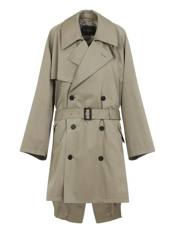 Balenciaga Double-breasted Belted Coat - Nude