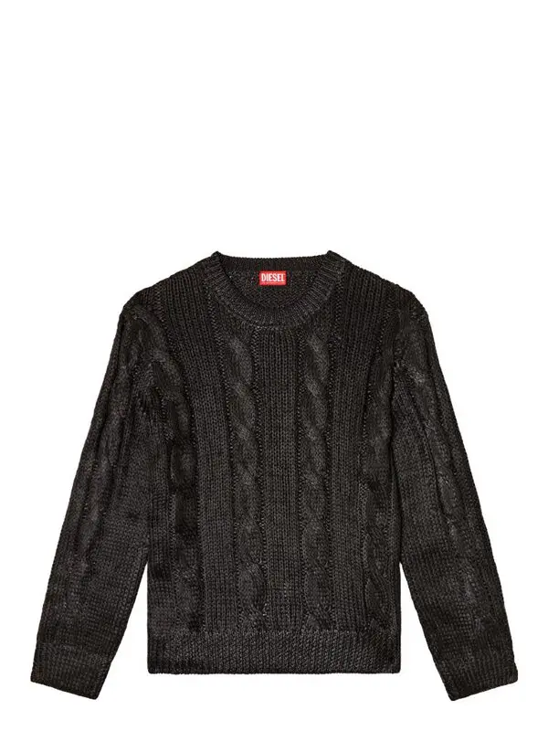 DIESEL® K-michiu Cable Knit Sweater - Black