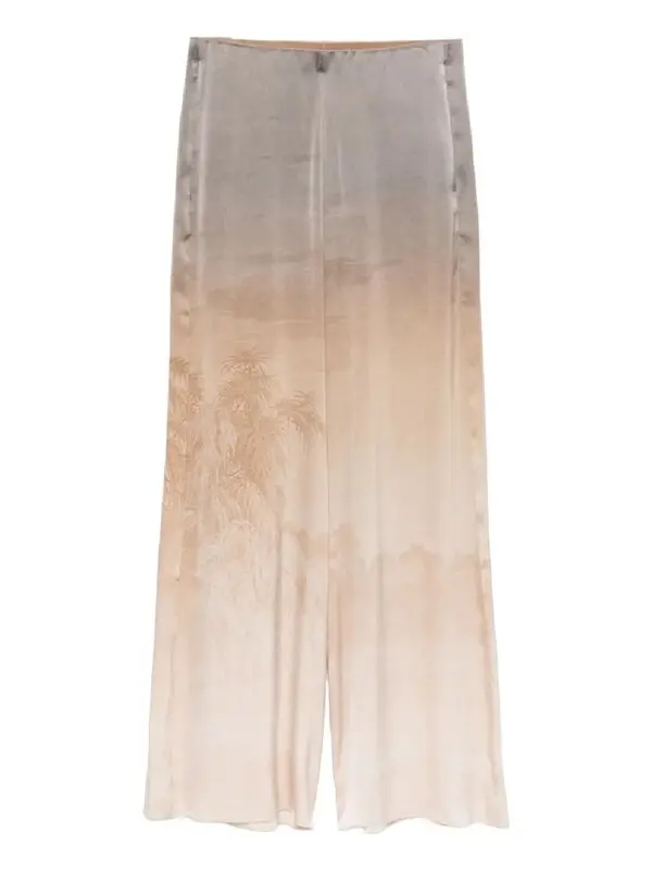 PIERRE-LOUIS MASCIA Printed Straight-leg Trousers - Nude
