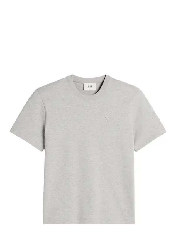 Ami De Coeur Logo Embossed Crewneck T-shirt - Heather Ash
