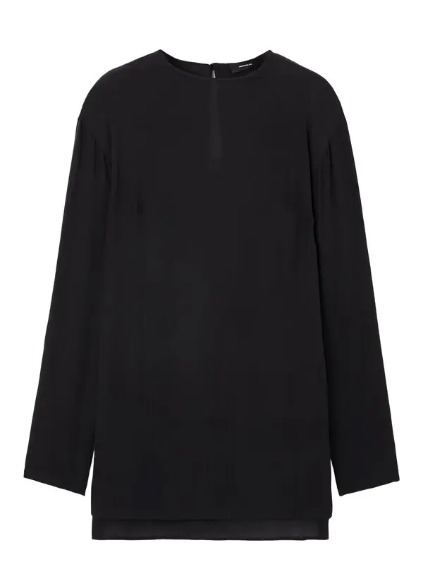 Wardrobe.NYC Sheer Split-cuff Blouse - Black