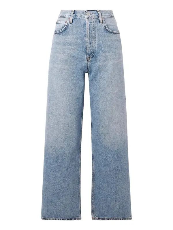 AGOLDE High-waist Wide-leg Denim Trousers - Gray