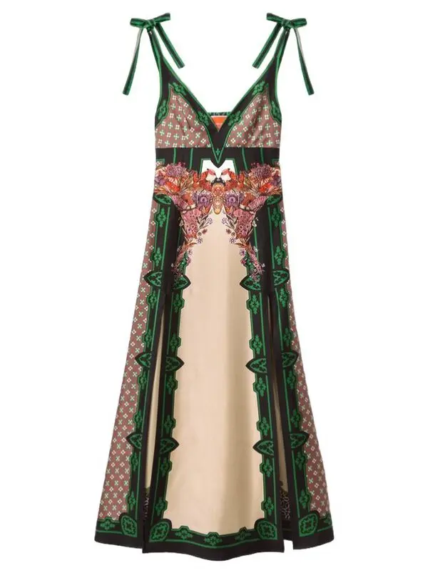 La DoubleJ Geometric-print Midi Day Dress - Nude