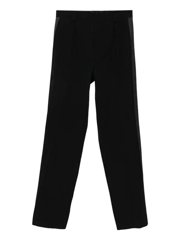 Casablanca Pleated Side-stripe Trousers - Black