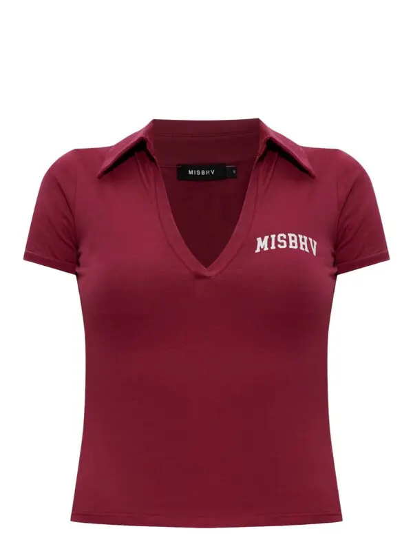 MISBHV V-neck Logo Polo Top - Red