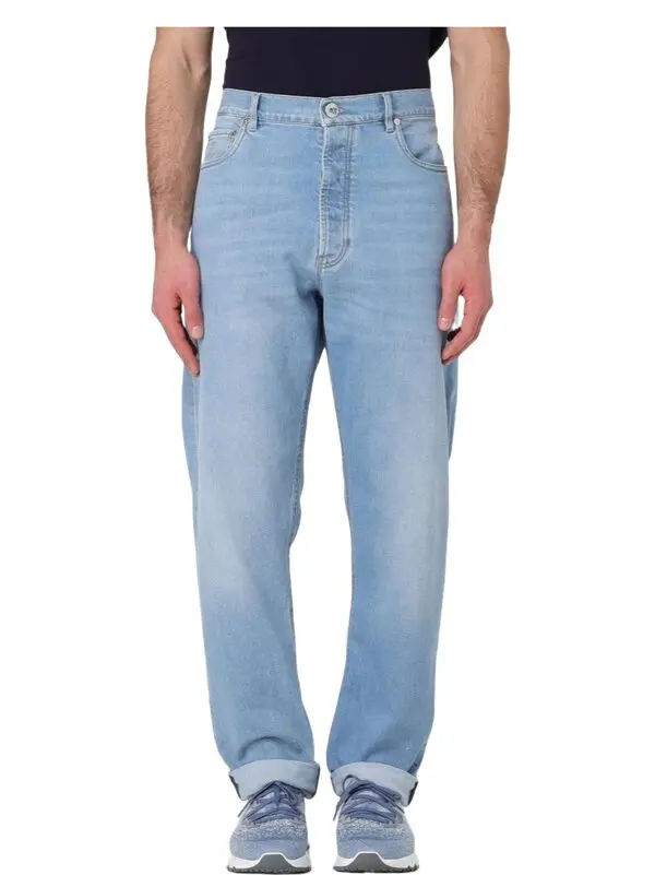 Brunello Cucinelli Logo Patch Jeans - Blue