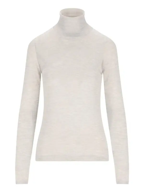 Brunello Cucinelli Long Sleeve Turtleneck Sweater - White