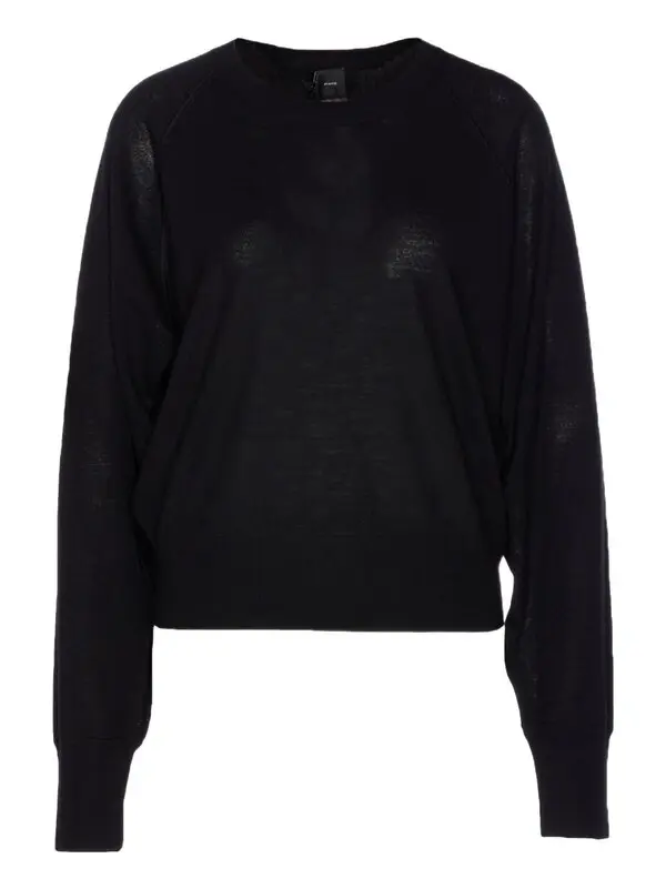 Pinko Crewneck Long Sleeve Knit Jumper - Nero Limousine