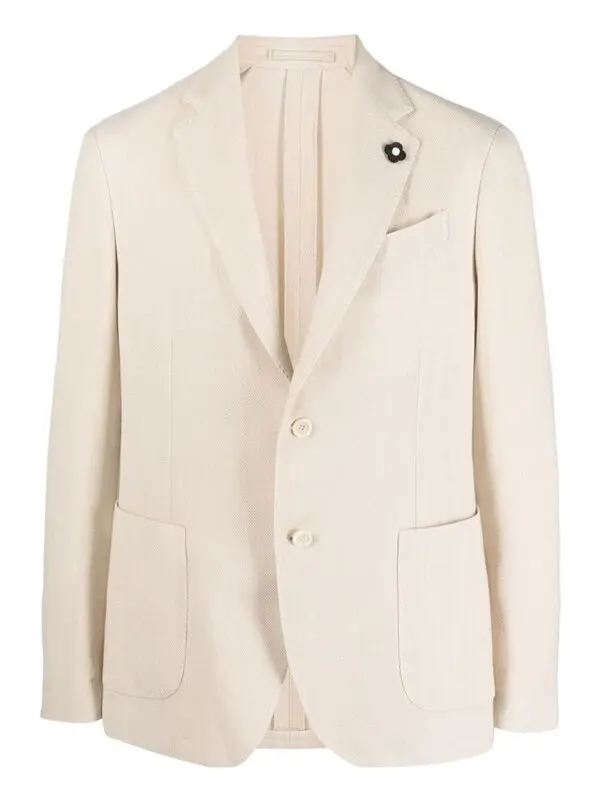 LARDINI Single-breasted Blazer - White