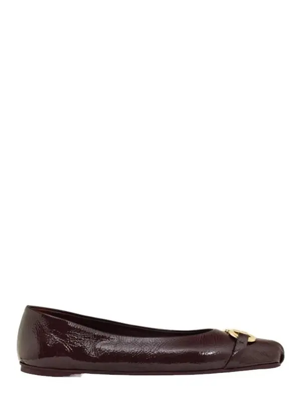 FERRAGAMO Gancini Embellished Ballet Flats - Black