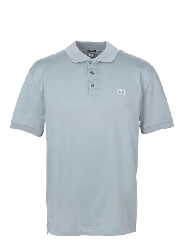 C.P. COMPANY Logo-patch Polo Shirt - Gray