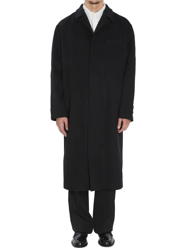 Celine Mac Coat In Wool Cloth - Black