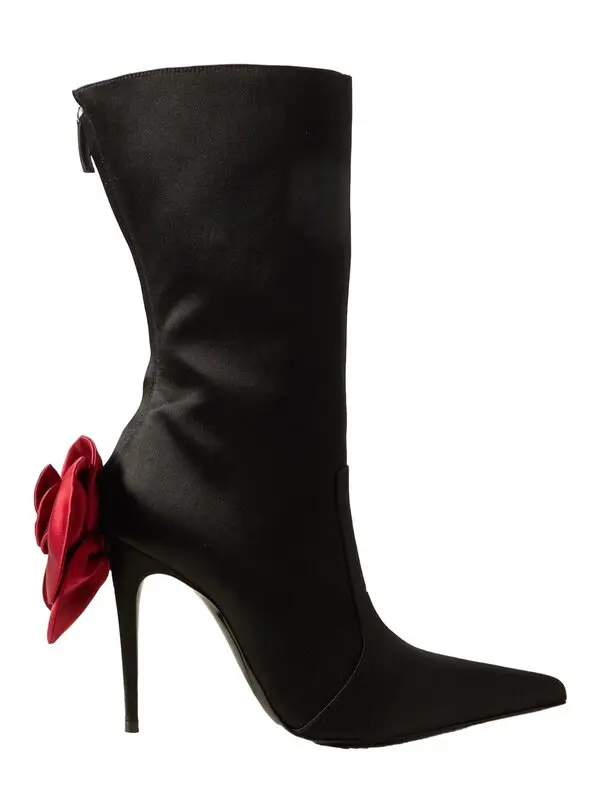 Magda Butrym Appliqué Pointed-toe Stiletto Boots - Black