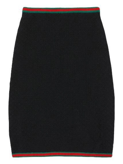 Gucci Web Detailed Lace Skirt - Black