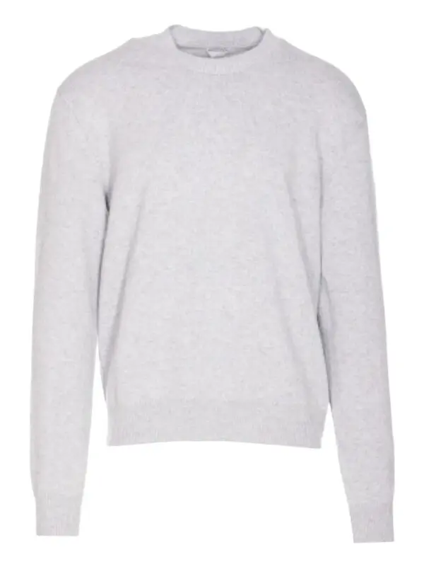 Bottega Veneta Crewneck Knitted Jumper With Patch Details - Gray