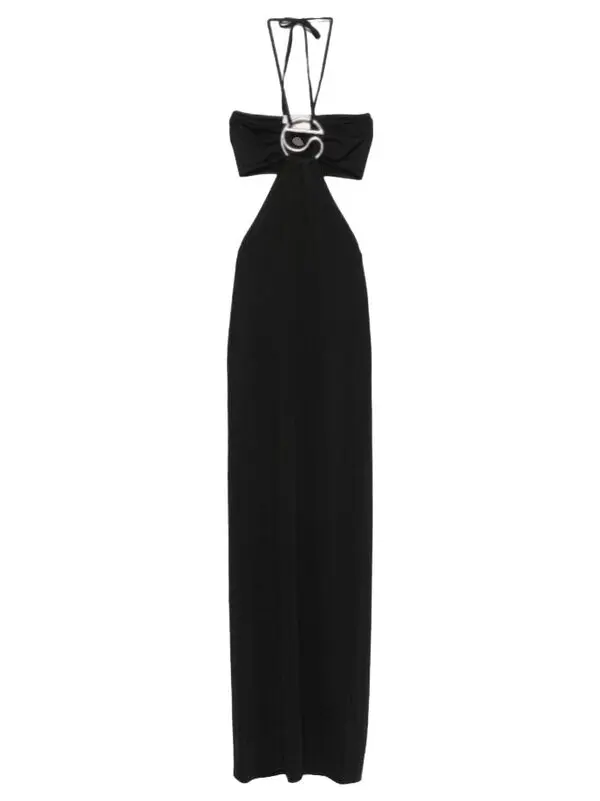 Coperni Knitted Halterneck Maxi Dress - Black