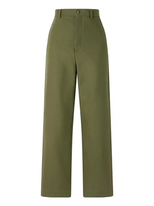Wardrobe.NYC High-waisted Straight Leg Trousers - Green